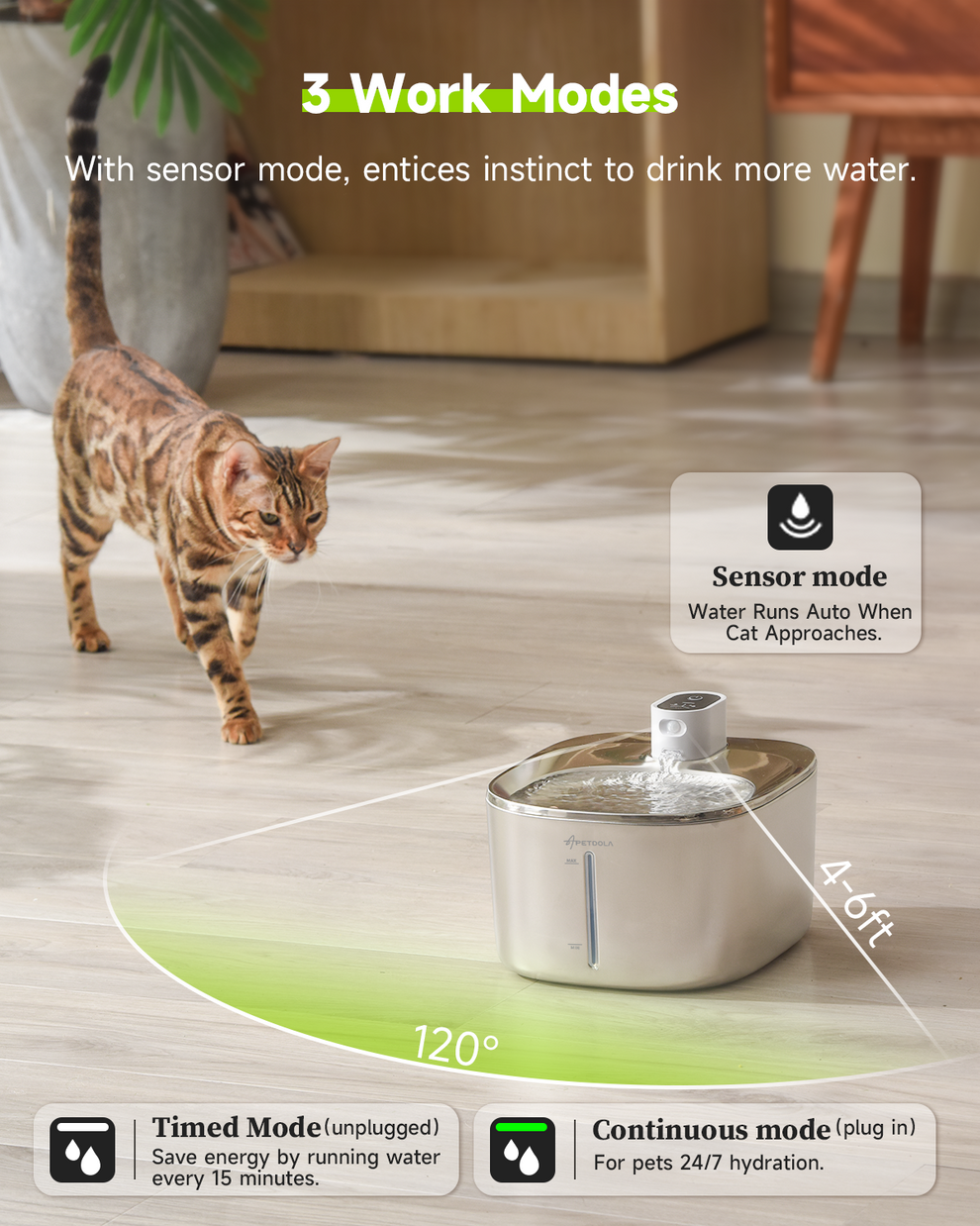 Stainless Steel Automatic Cat Water Fountain With Sensor – Bib&Bab
